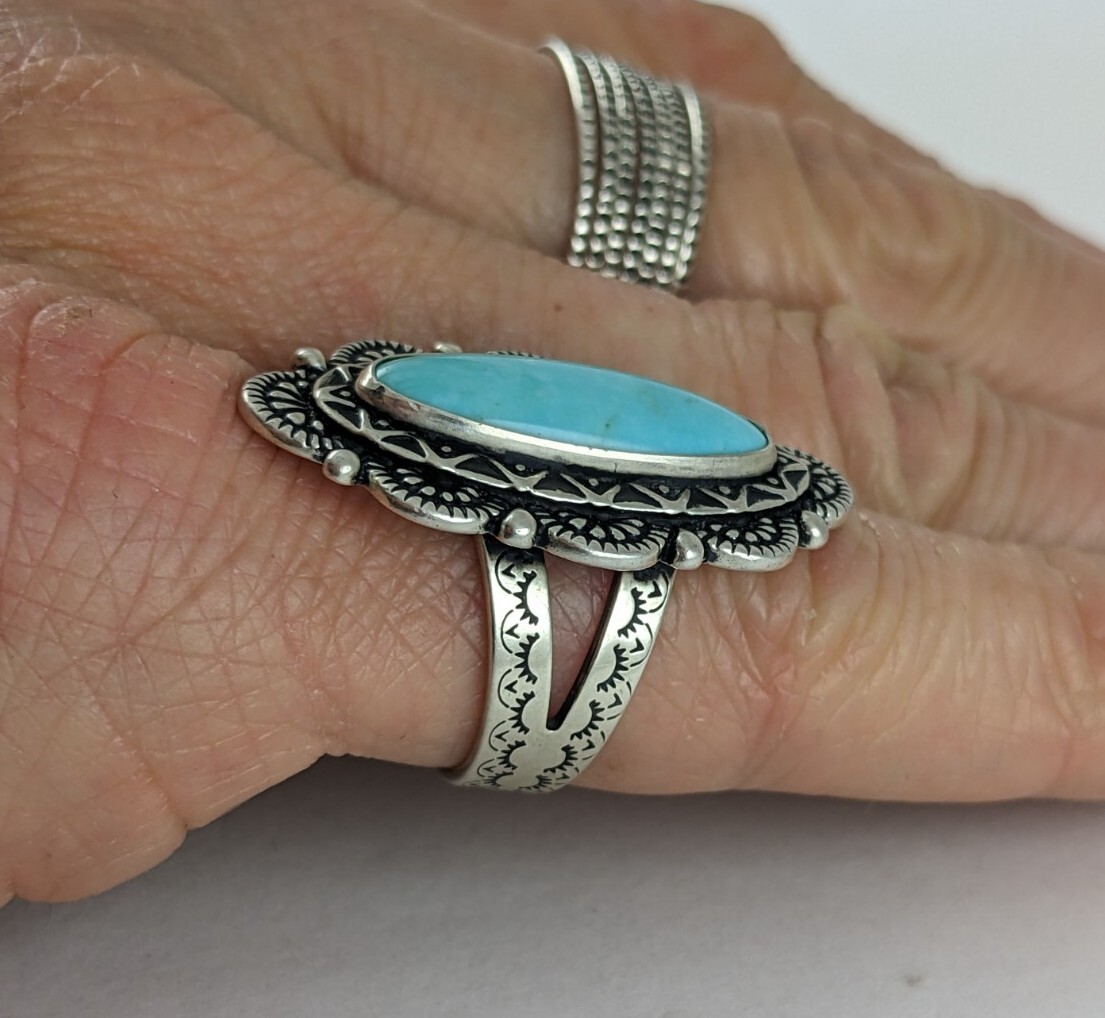 Carolyn Pollack Relios Ring 925 Sterling Silver Oval Turquoise ...