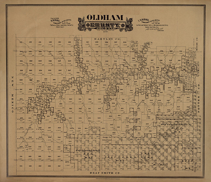 Map of Oldham County Texas 16x16 | eBay
