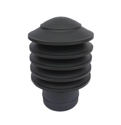6'' / 150mm CHIMNEY COWL Anti Down Draught BLACK Flue Pipe Cap Vent Top ...