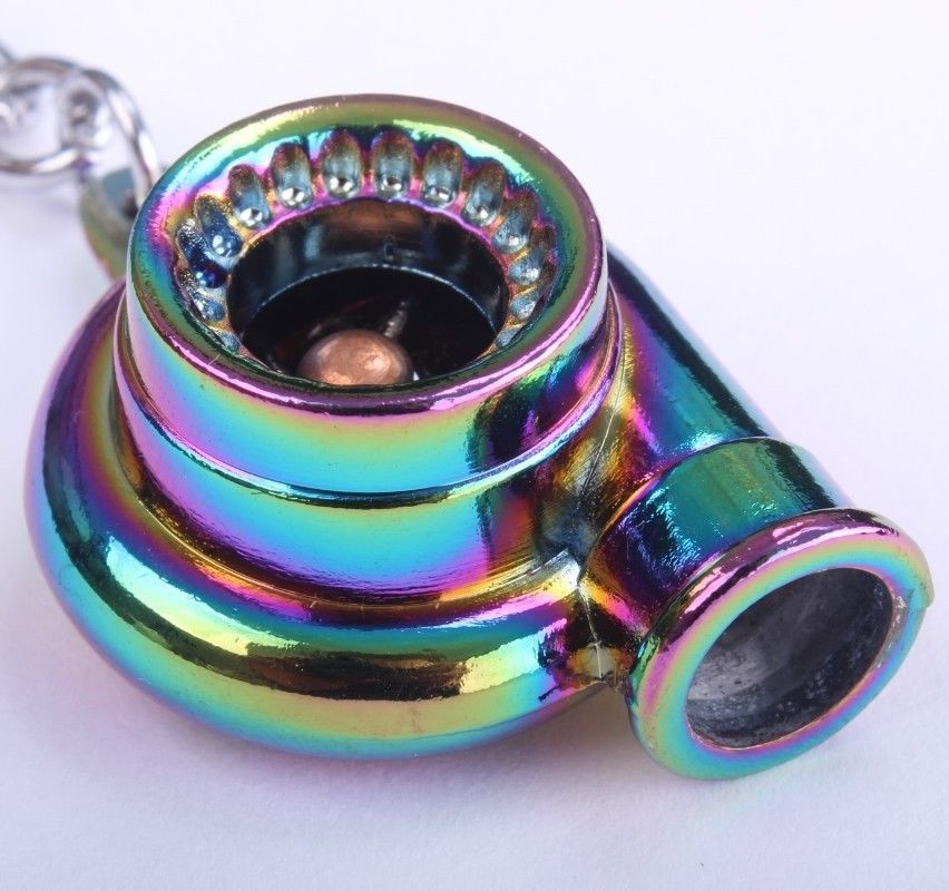Turbo Charger Boost Fan Metal Anodized Key Chain Keyring Neo Chrome ...