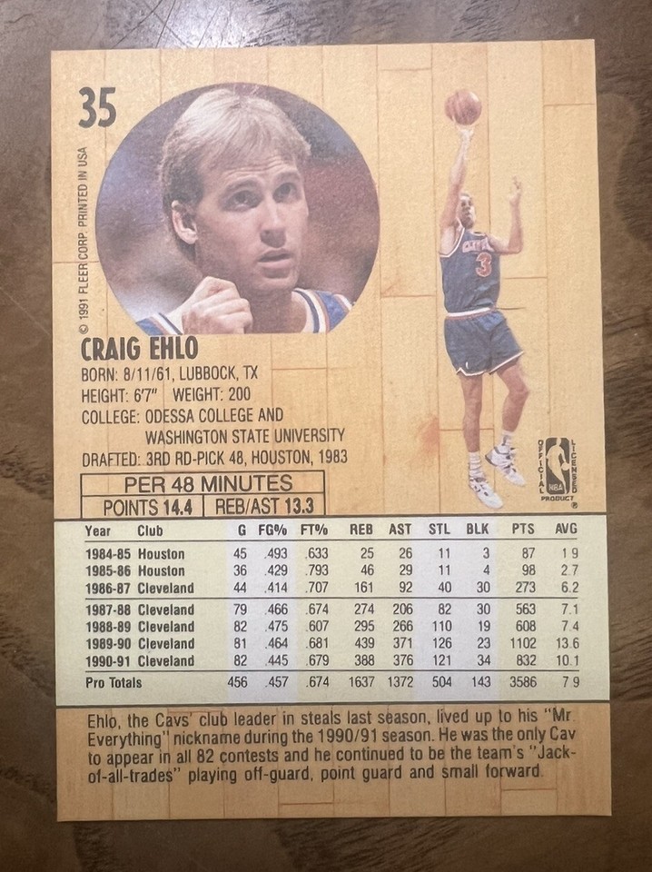 Craig Ehlo #35 1991-92 Fleer | eBay