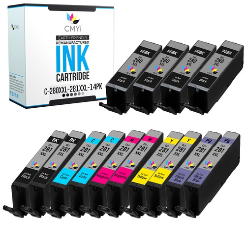 14PK Ink Cartridges for Canon PGI-280 CLI-281 XXL Fits PIXMA TR7520 ...