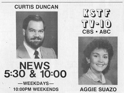 1984 KSTF SCOTTSBLUFF,NEBRASKA TV NEWS AD / AGGIE SUAZO & CURTIS DUNCAN ...