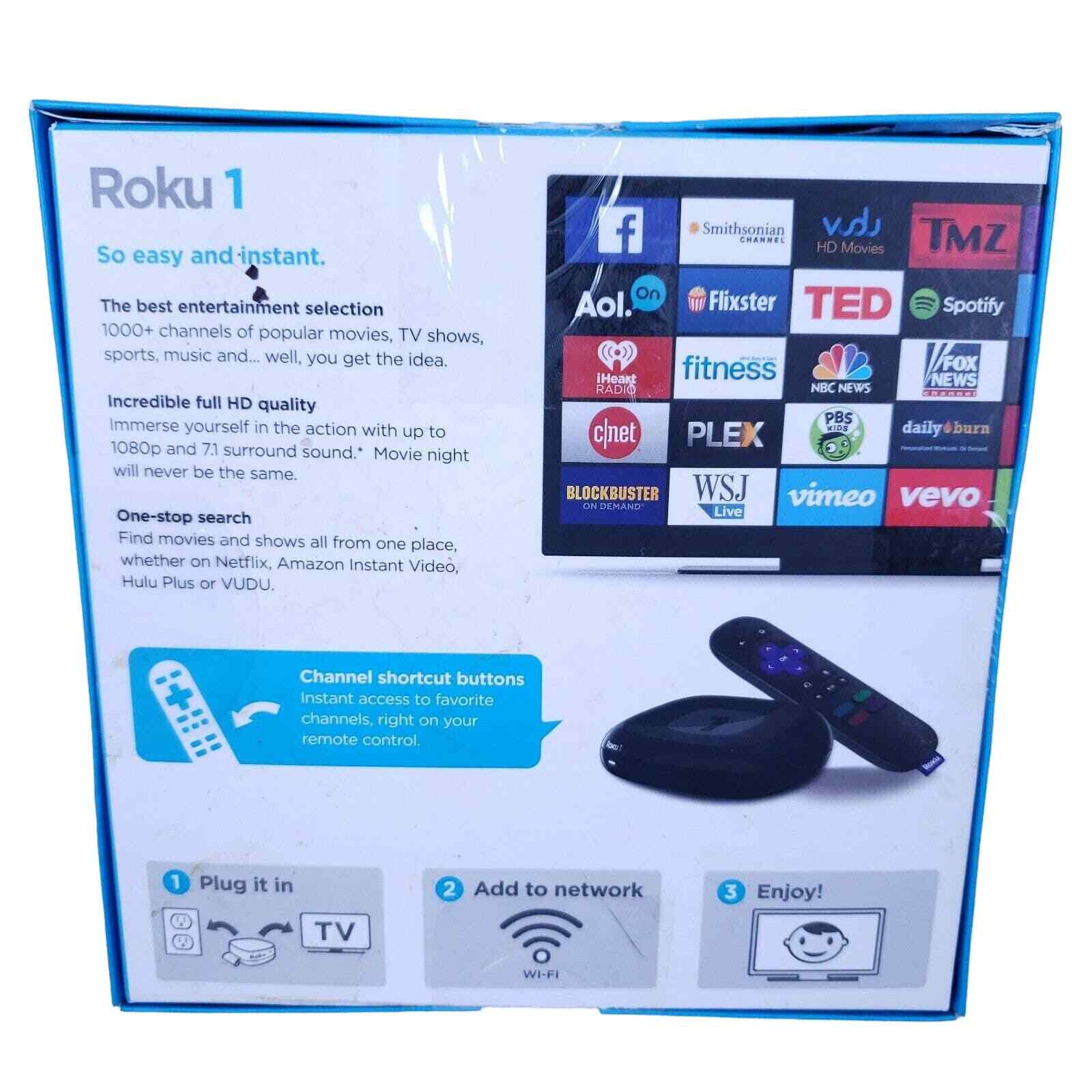 Roku 1 (3rd Generation) Media Streamer 2710RW VUDU Edition - Black for ...
