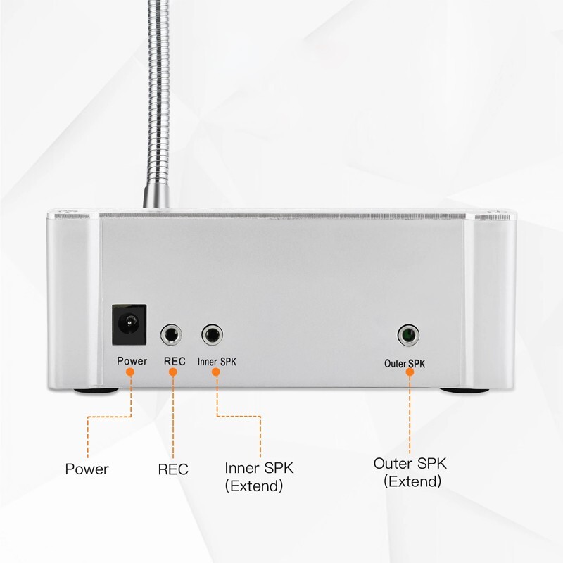 Dual-Way Talk Window Counter Intercom Speaker System Microphone for ...