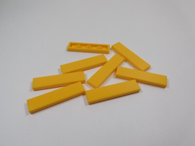 LEGO 8 Bright Yellow Orange 1x4 Smooth Tile Plates D10 | eBay