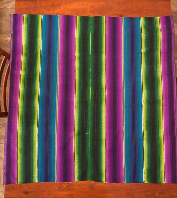 Mayan Guatemala Fabric Striped Tablecloth, 43" x 43" | eBay