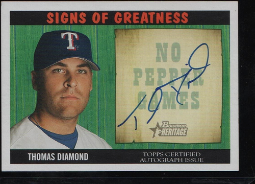 Thomas Diamond 2005 Bowman Heritage Signs of Greatness On-Card ...