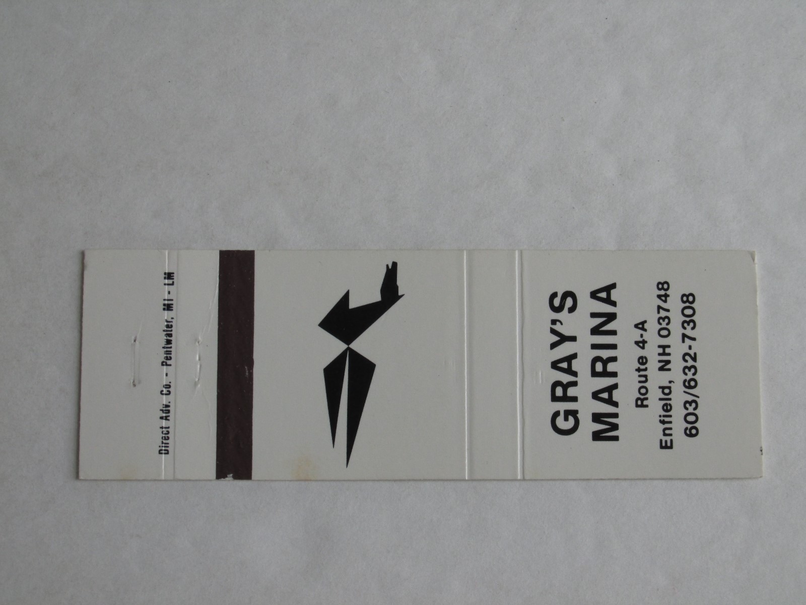 O272 Vintage Matchbook Cover N.H. New Hampshire Gray's Marina Enfield ...