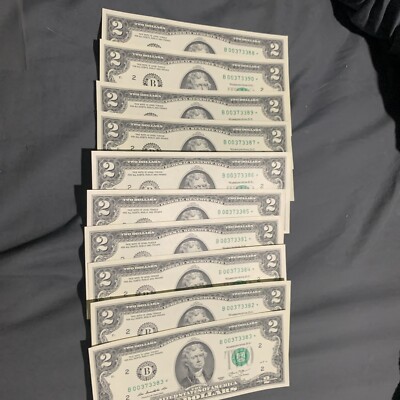 low serial number star * note 2013 $2 two dollar. Lot 10 uncirculated ...