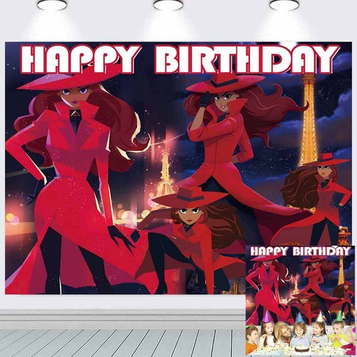 Carmen Sandiego Party Supplies Birthday Decoration Backdrop Banner ...