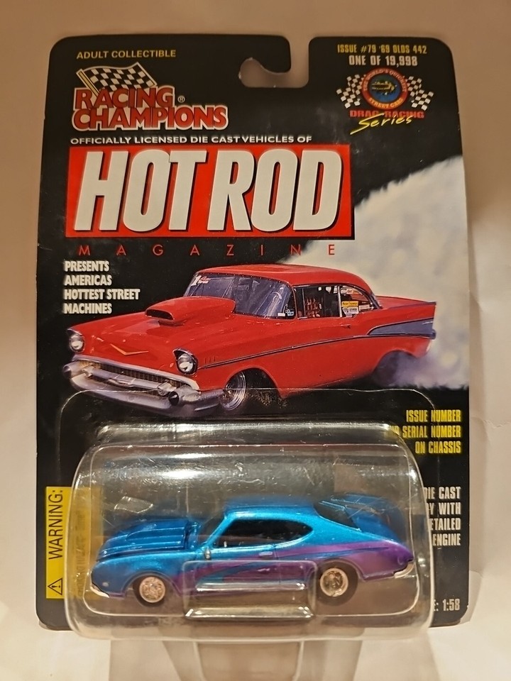 Racing Champions 1969 Olds 442 Hot Rod Magazine Issue #79 1998 1:58 LB ...
