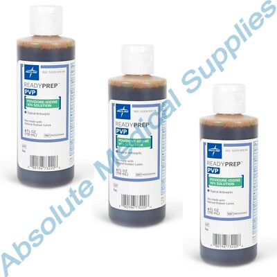 *3-Pack* Medline Ready Prep PVP Solution Povidone-Iodine 4 Oz MDS093944 ...