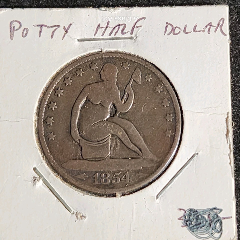 1854 O Seated Half Dollar Potty Dollar Engraved! Hard To Find On A Half ...