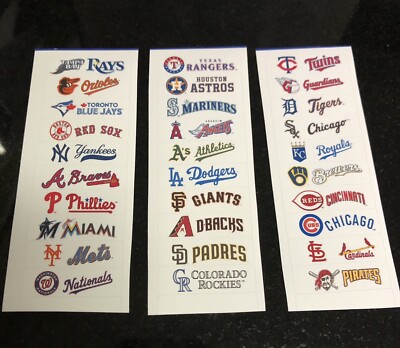30 Customized MLB Logo Team Labels For BCW Sports Card Tall Dividers ...