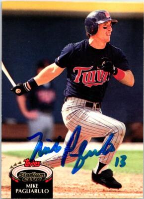 Mike Pagliarulo signed baseball card (Twins) 1992 Topps Stadium Club ...