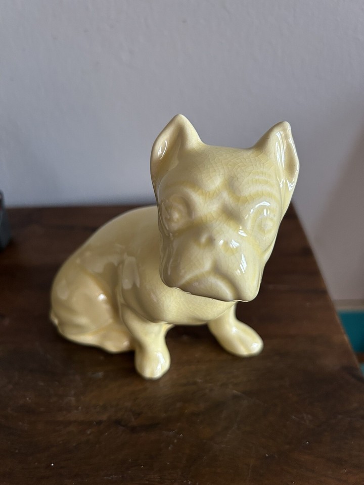Ceramic French Bull Dog Frenchie Bulldog Light Yellow Vintage 5 Inches ...