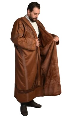 Men’s Arabic Farwa Bisht Winter Warm Cloak Long Fur Coat Robe | eBay