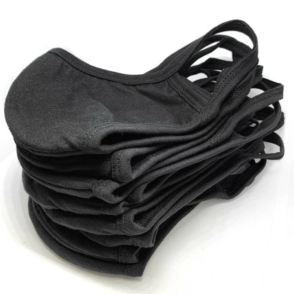 Black Unisex Face Mask Reusable Washable Cover Masks Fashion Cloth Men ...