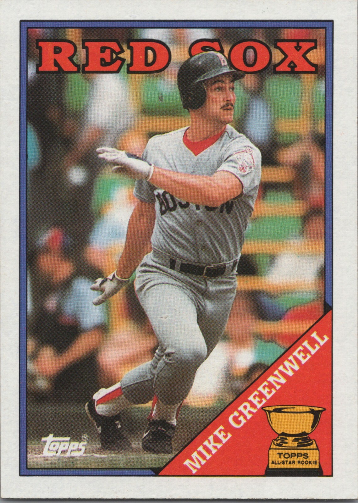 Mike Greenwell All Star Rookie 1988 Topps Baseball Card #493 Boston Red ...