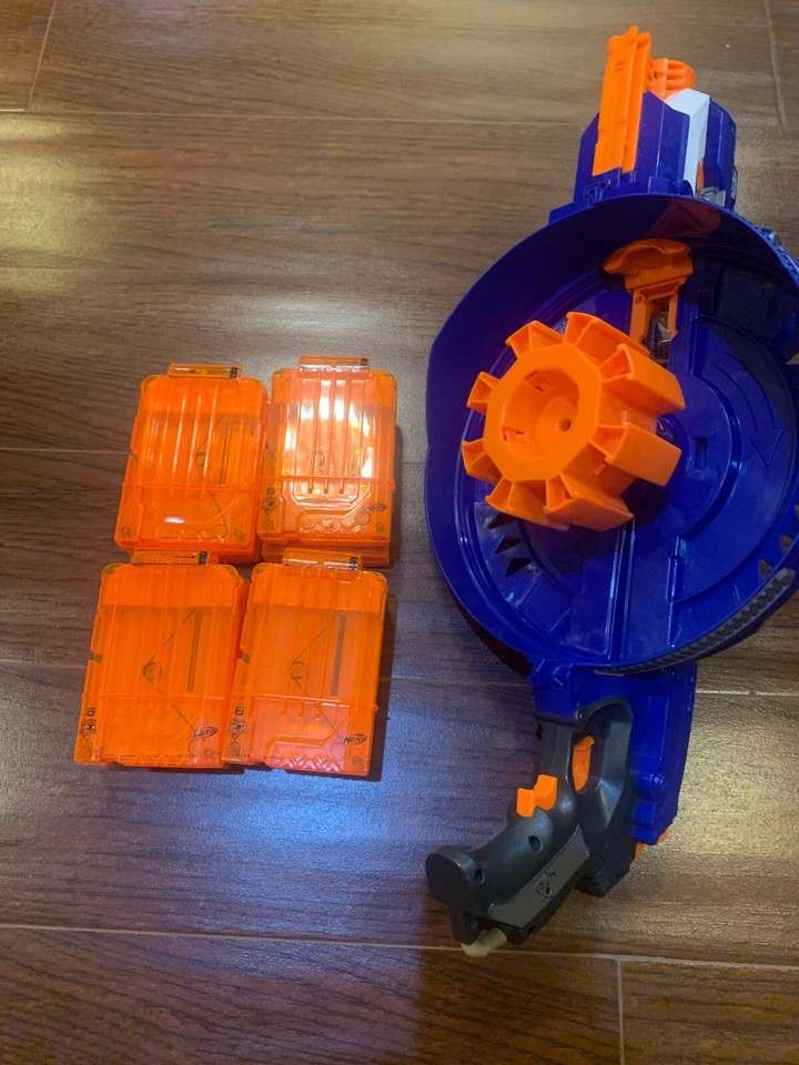 Nerf N-Strike Elite Hail Fire Blaster with 8 Clips | eBay