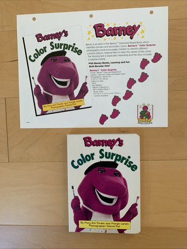 Barney’s Color Surprise Board Book 1993 Rare First Edition With Sell ...