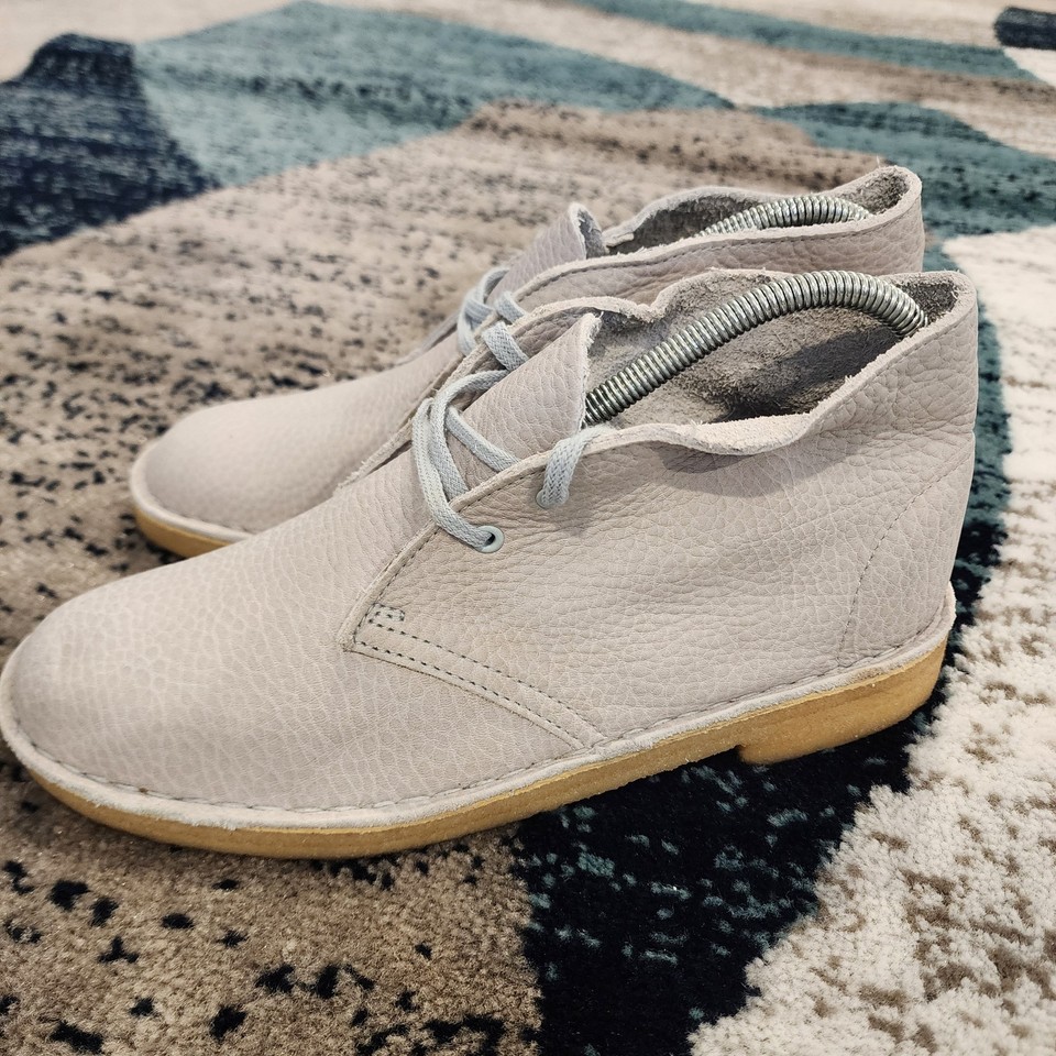 Clarks Desert Chukka Ankle Boot Light Blue Leather Women Size 9M Crepe ...