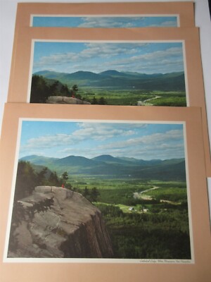 lot 3 Vintage Calso Oil Scenic Views Cathedral Ledge White Mountains NH ...