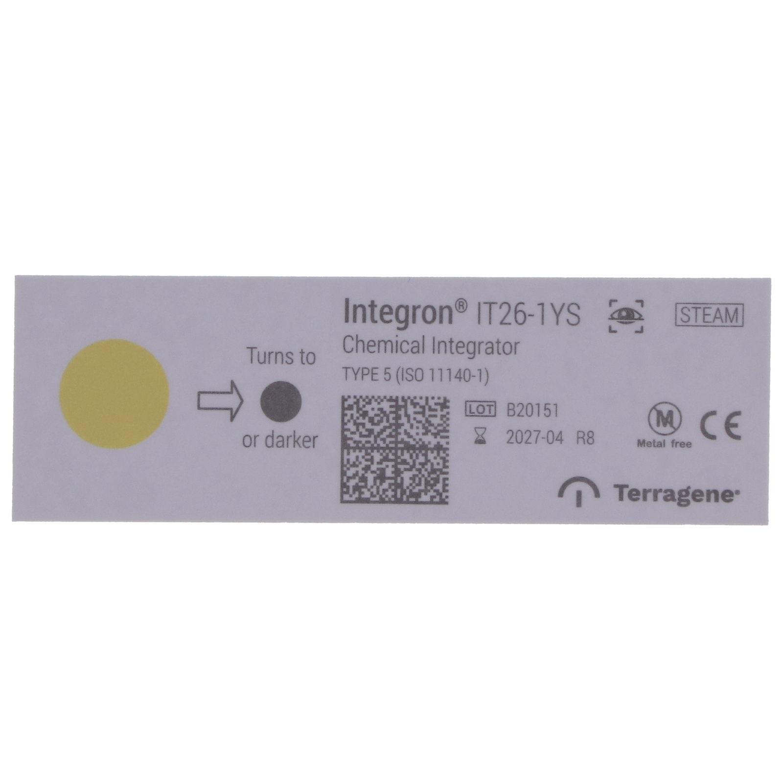 Terragene IT26-1YS Class 5 Chemical Steam Indicators Integrators 200/Pk ...