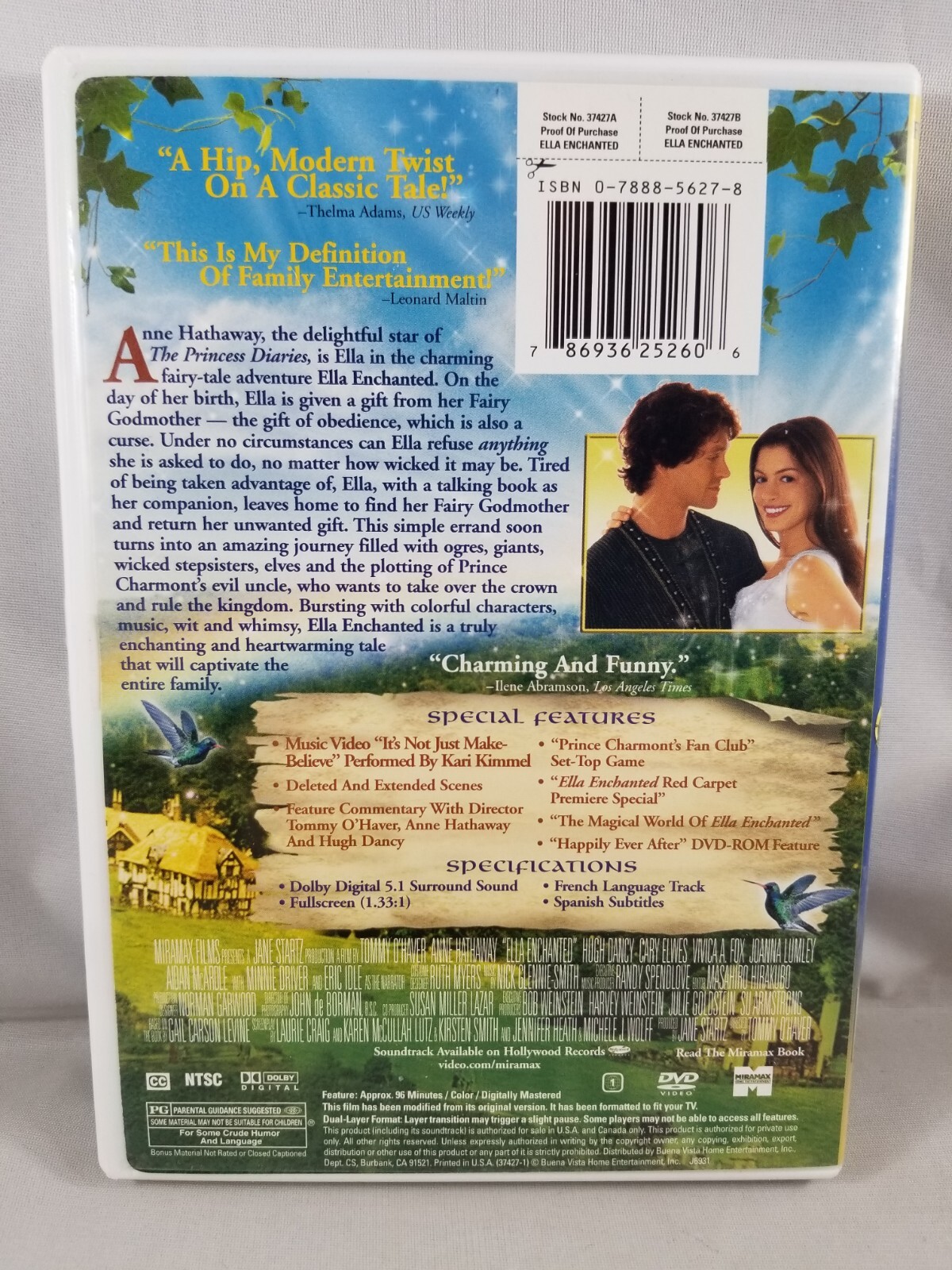 Ella Enchanted DVD Full Screen Fairy-Tale Adventure Anne Hathaway | eBay