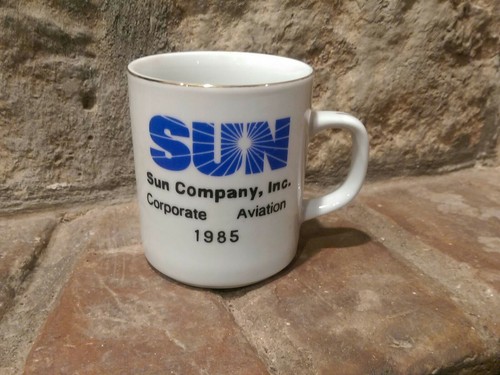 1985 Coffee Mug "Sun Company Inc Corporate Aviation" Sunoco Dallas ...