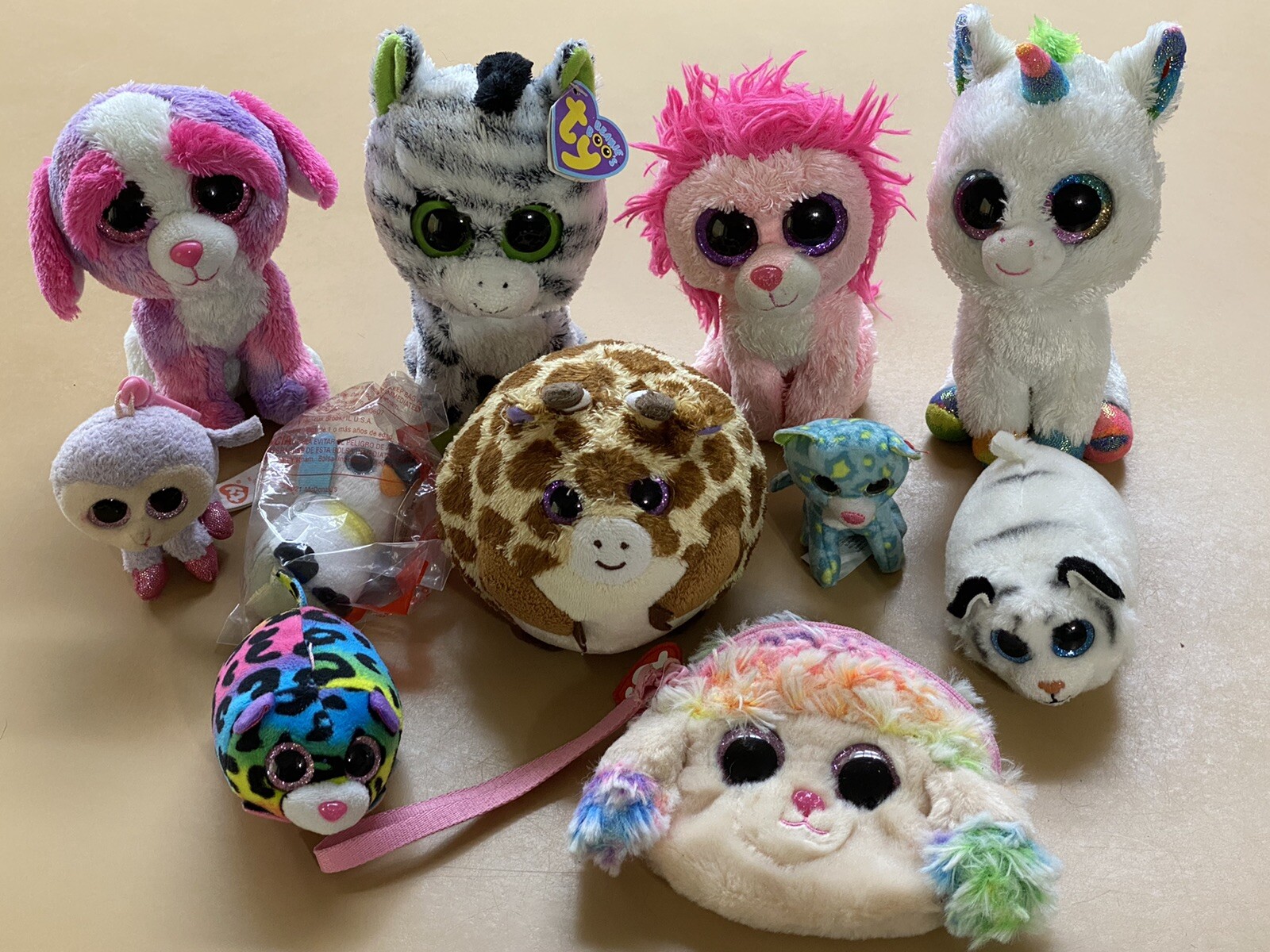 Ty 10 Beanie Boo Lot Pixy Fluffy Zack Jelly Lilli Ballz Tippy Teenie ...