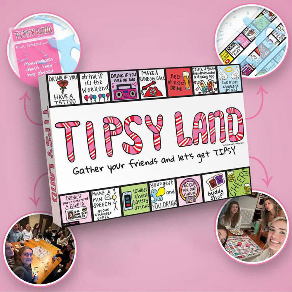 Tipsy Land Drinking Game For Friends In Party Board Games Tasks And ...