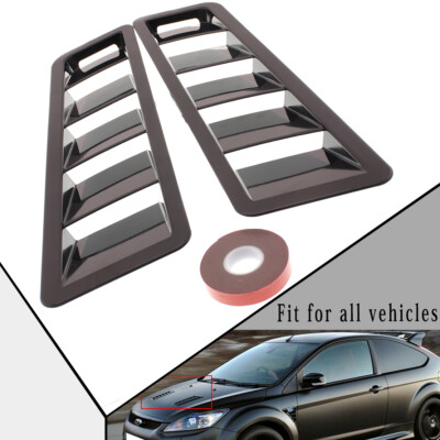 Pair/2pcs Universal Car Bonnet Hood Vent Louver Cooling Panel Trim ...