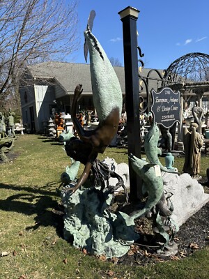 Very Large Mermaid Bronze 10’ Tall Fountain Sculpture. Garden Pool ...