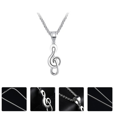 Music Chain Mens Musical Note Necklace Holder Symbol Creative Pendant ...