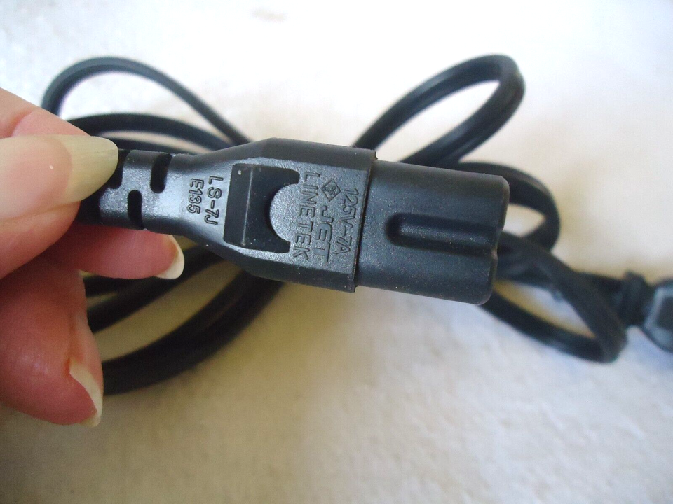 Jet Linetek 125V-7A 2-Prong AC Power Cord E70782 LS-7J (6ft) - Black | eBay