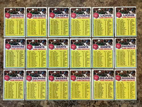 (42) 1973 1974 Topps Football Team Checklist Vintage Cards Lot Unmarked ...