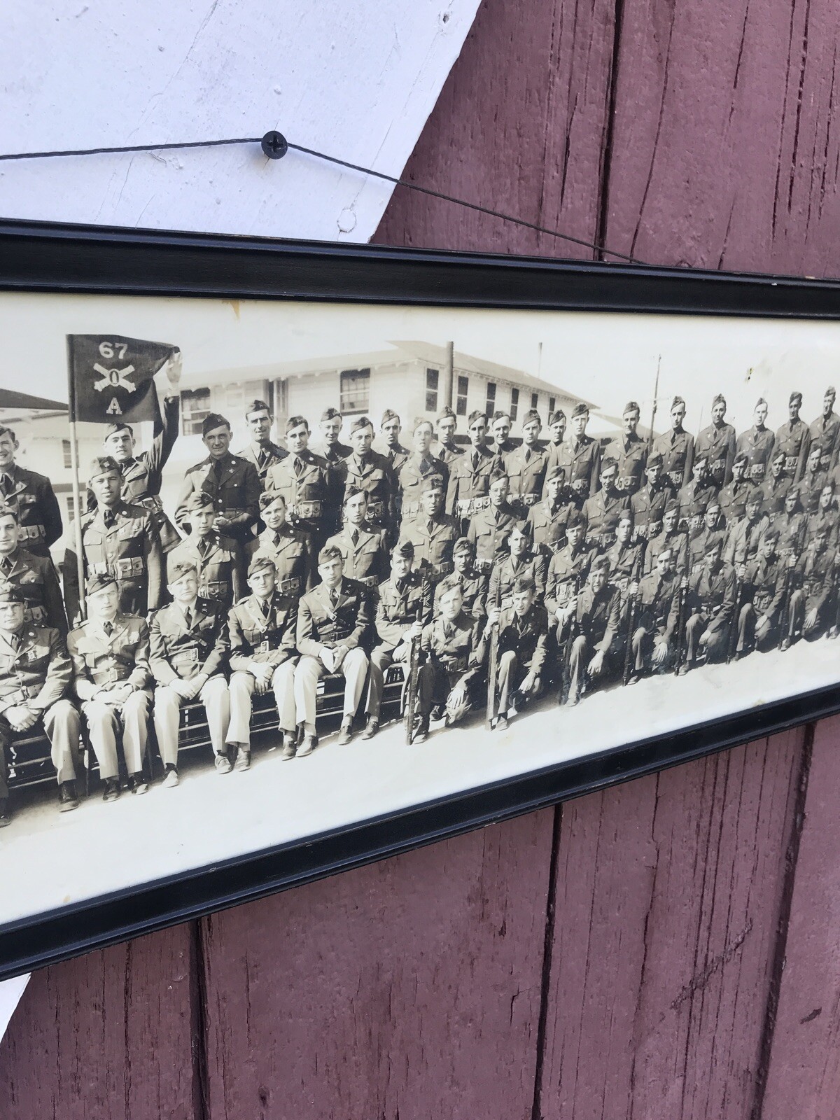 67th Coast Artillery Co A WW2 46” Photo Framed Genealogy Rare 40s US ...