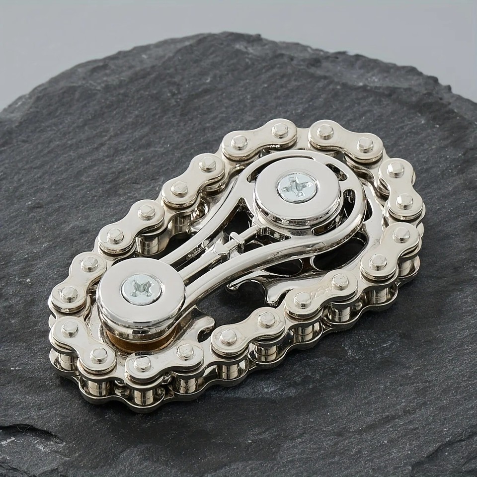 Metal Bike-Chain Gear Fidget Spinner – EDC Stress-Relief Finger Gyro ...