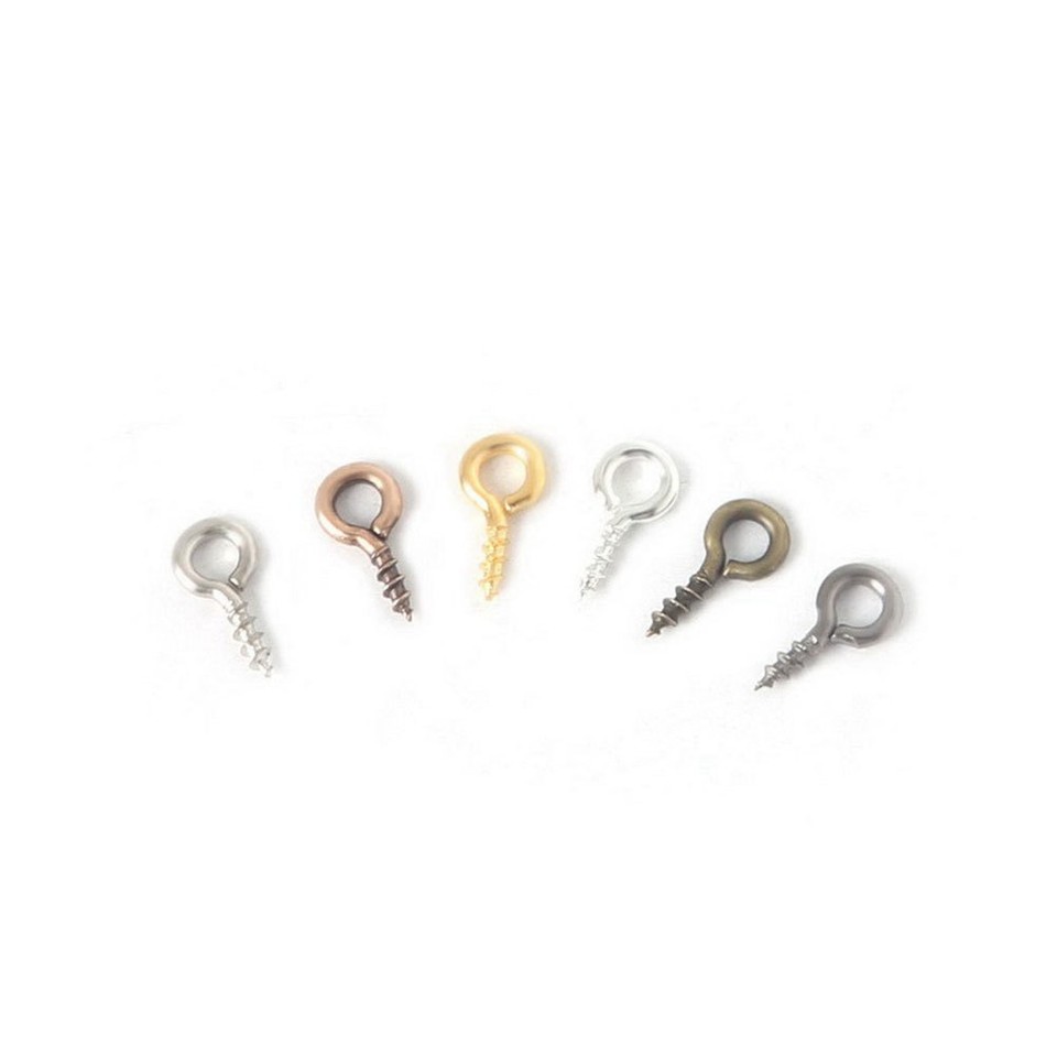 1200 pcs Alloy Screw Rings Threaded Hook Self Tapping Nail Screw ...