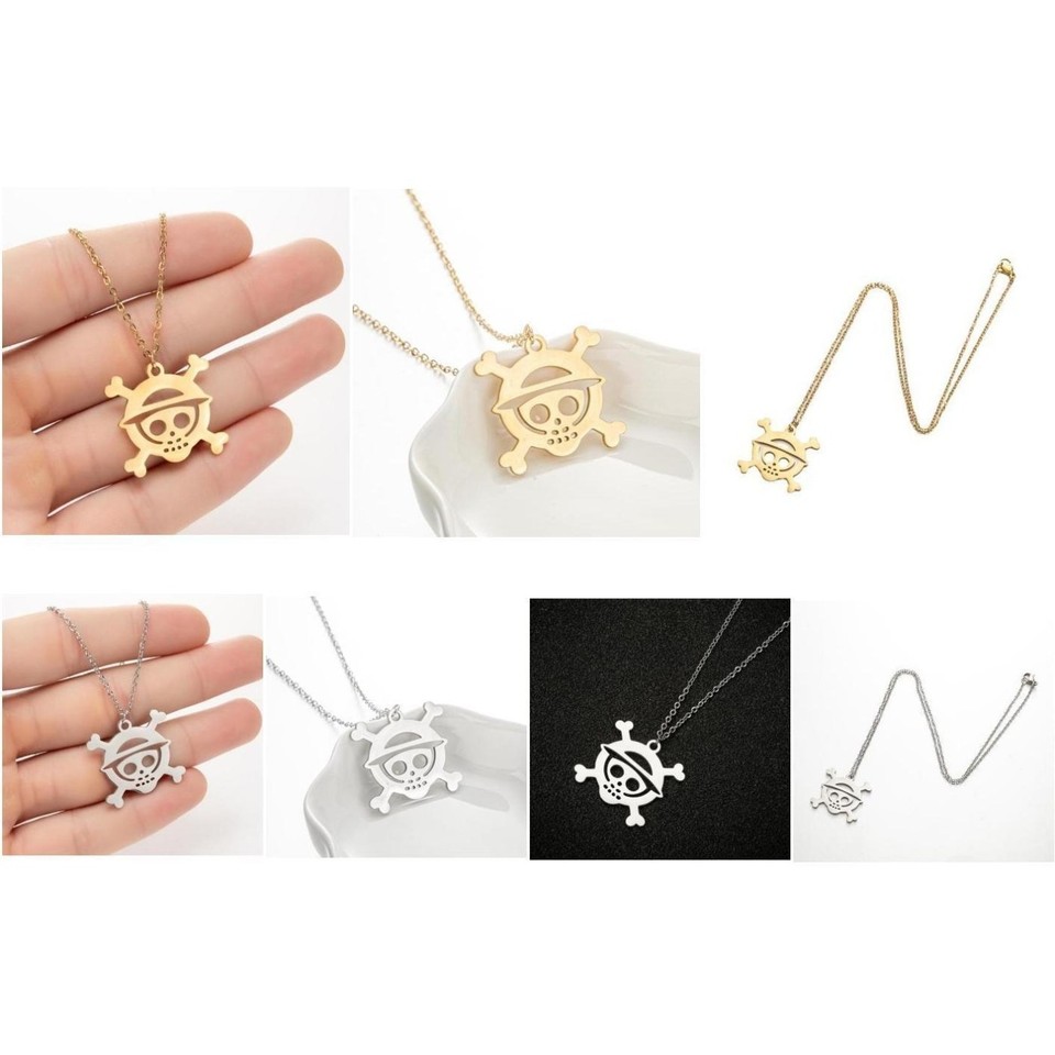 Modern Pirate Skull Pendant Necklace Titanium Material Silver Gold ...