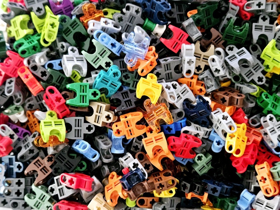 Lot of 50 Random Multicolor Lego Technic 2x3 Axle Connector w/ Ball ...