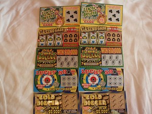10 PHONY FAKE ALL WINNING WINNER SCRATCHOFF SCRATCHER LOTTERY TICKETS ...