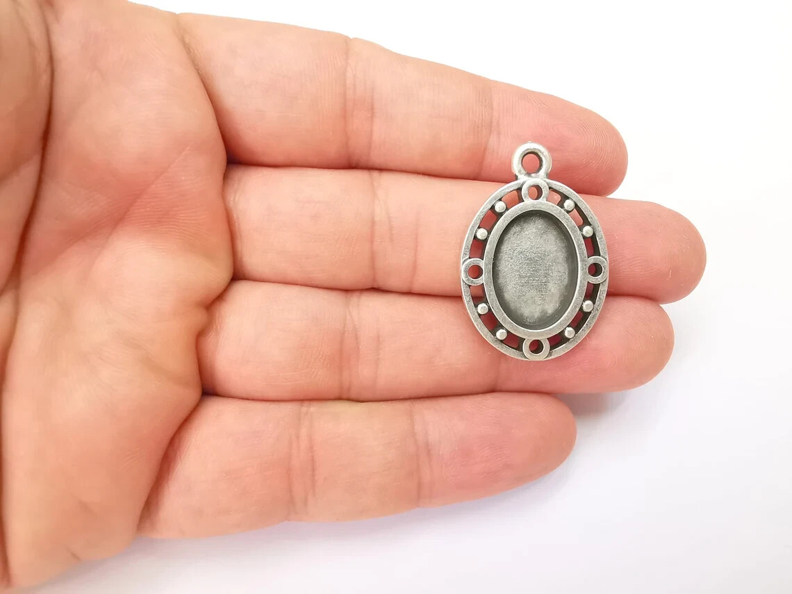 Oval Bezels, Resin Blank, inlay Mountings, Mosaic Pendant Frame ...