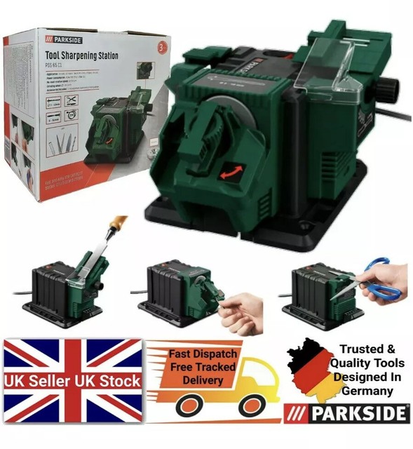 Parkside PSS 65 C1 65W Electric Tool Sharpening Station - Green for ...