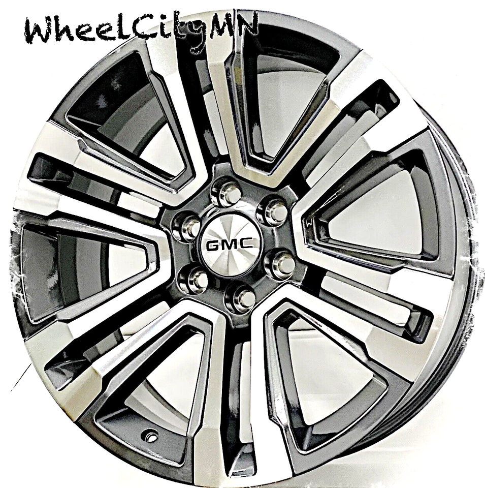 20" Gunmetal Machine OE Replica 5822 Wheels fits 2025 GMC Sierra 1500 ...