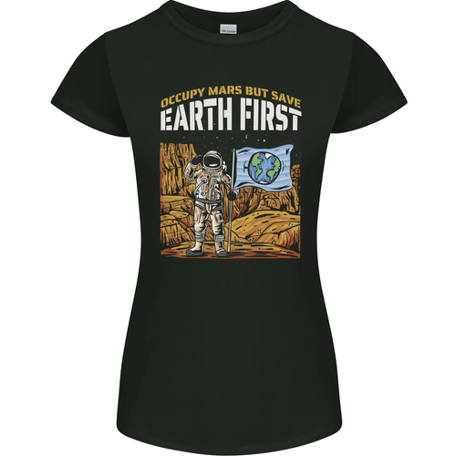 Earth First Changement Climatique Astronaute Mars T-Shirt Femme Coupe ...