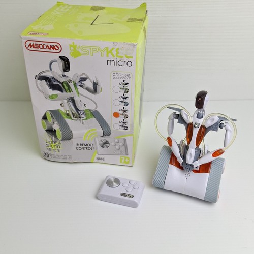 Meccano SPYKEE Micro IR Remote control robot lights & sound tested ...