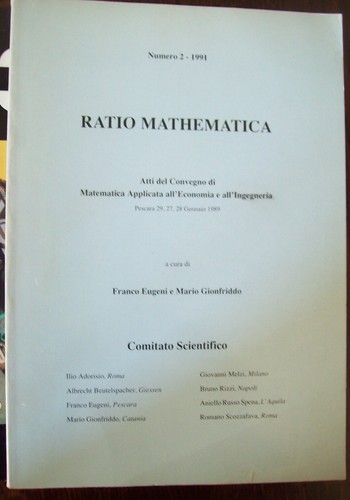 RATIO MATHEMATICA atti convegno matematica applicata all'economia e ...